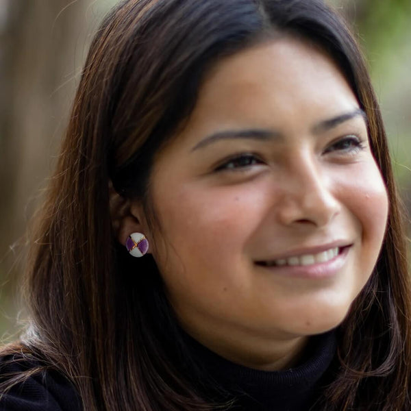 Purple X Stud Earrings - Honfleur Collection by Remnant Studios - Art for the People Gallery