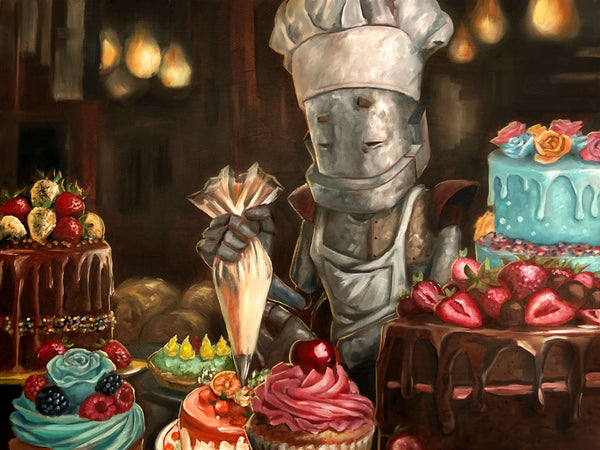 Baker Bot - Robots in Rowboats by Lauren Briere + Paper Print - Art for the People Gallery